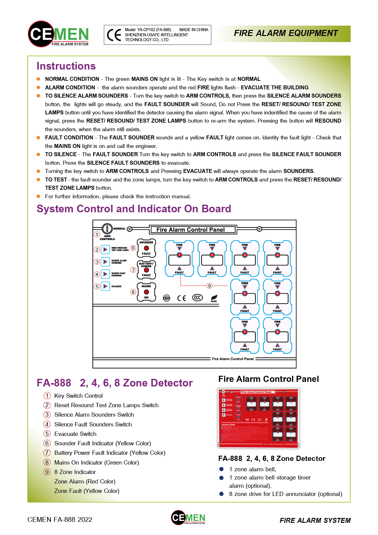 Fire Alarm Control Panel FA-888 | All Firealarm